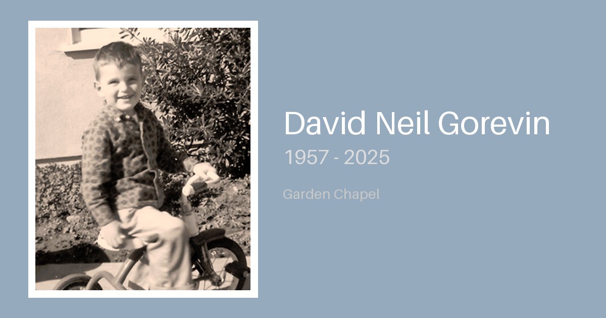 David Neil Gorevin - Bunker Family Funerals